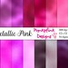 Metallic Pink Digital Paper Set, Metallic Textures in Shades of Pink ...