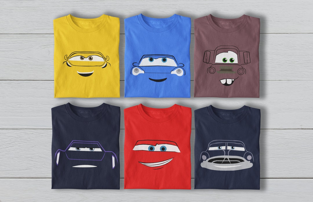 Disney Cars Face Outline Family Matching Shirt, Cars Group Shirt ...
