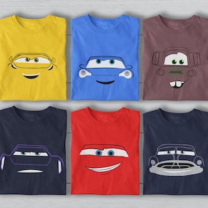 Disney Cars Face Outline Family Matching Shirt, Cars Group Shirt ...