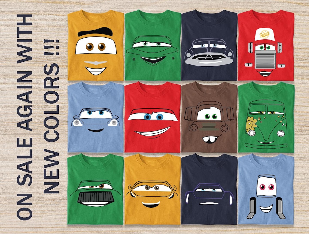 Disney Cars Face Outline Family Matching Shirt, Cars Group Shirt ...