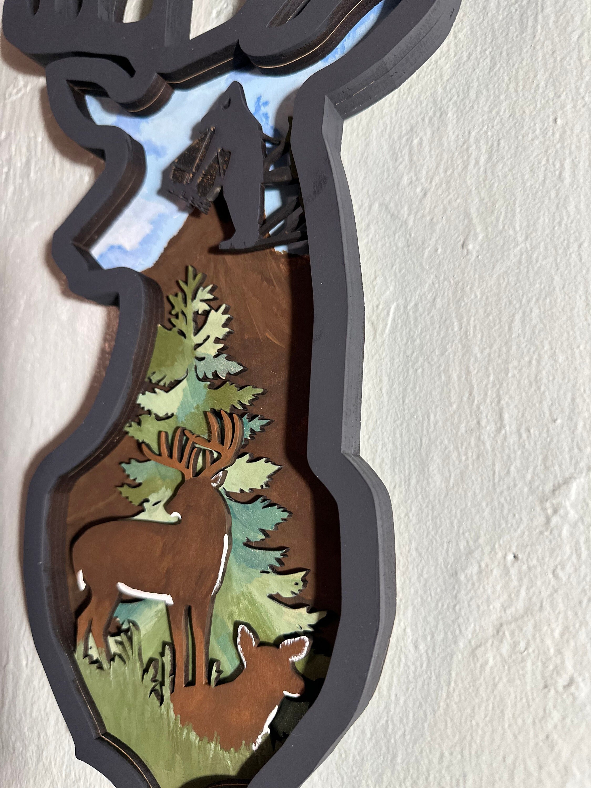 CUSTOM 5-layer Deer Hunting Wall Art - Etsy