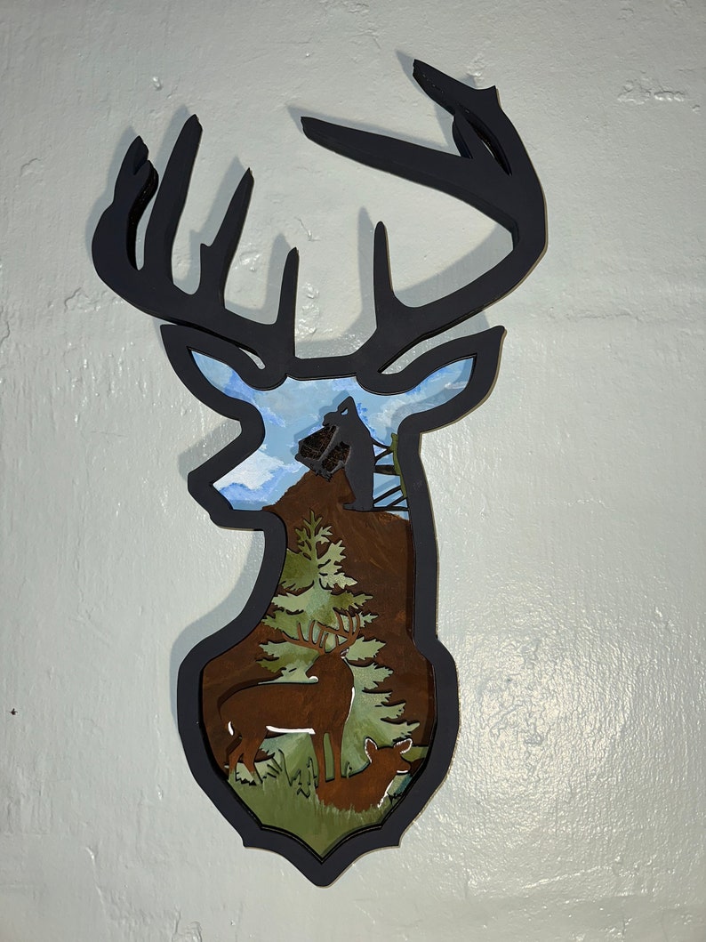 CUSTOM 5-layer Deer Hunting Wall Art - Etsy