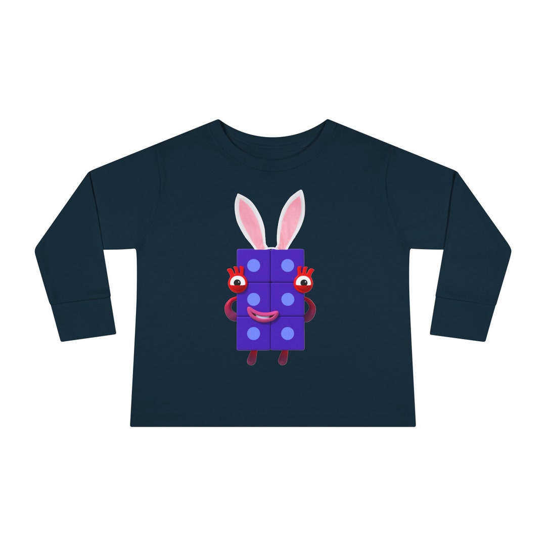 NUMBERBLOCKS Number 6 Easter Bunny Ears Toddler Long Sleeve Tee - Etsy