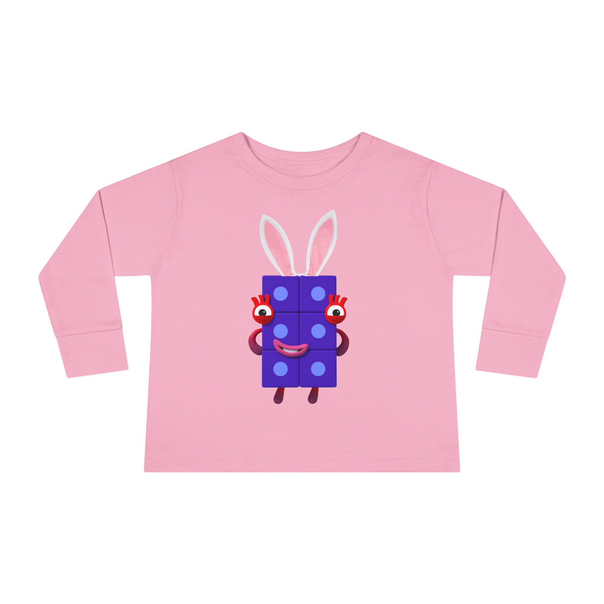 NUMBERBLOCKS Number 6 Easter Bunny Ears Toddler Long Sleeve Tee - Etsy ...