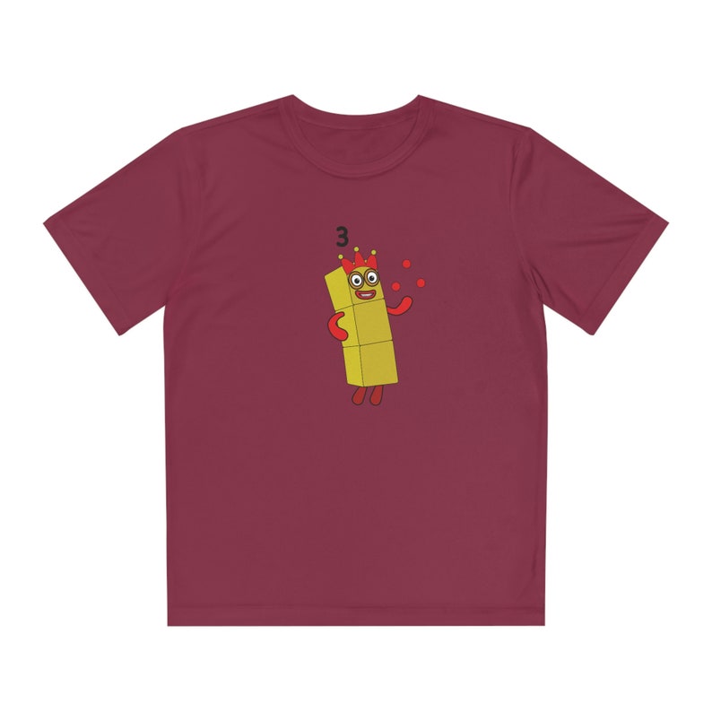 NUMBERBLOCKS NUMBER 3 Number Ling Youth Competitor Tee - Etsy