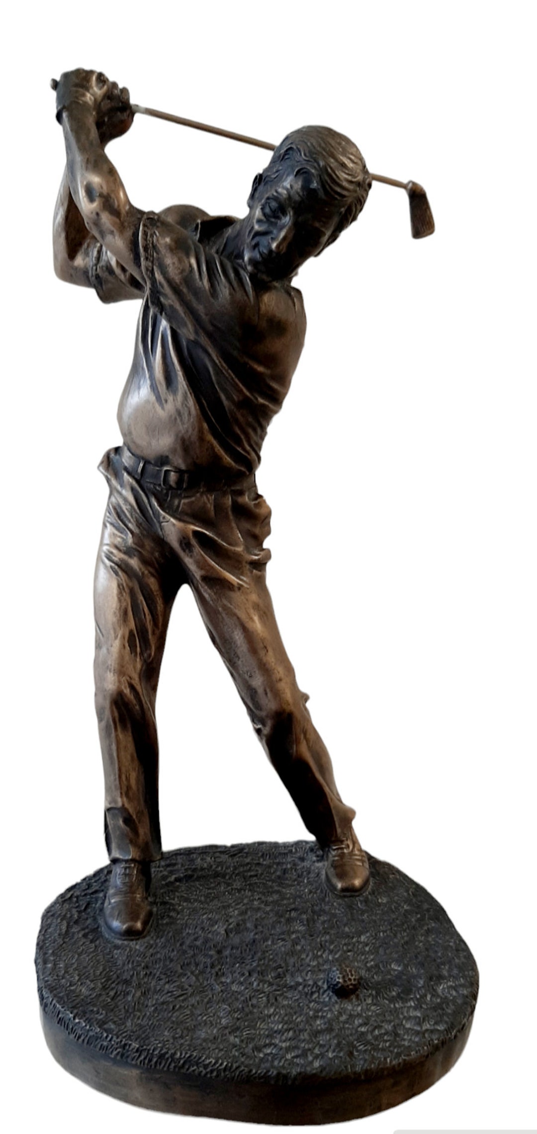 Vintage Resin Sculpture Statue Golfer Golf Male 23 Cm/9 Inch High Sport ...