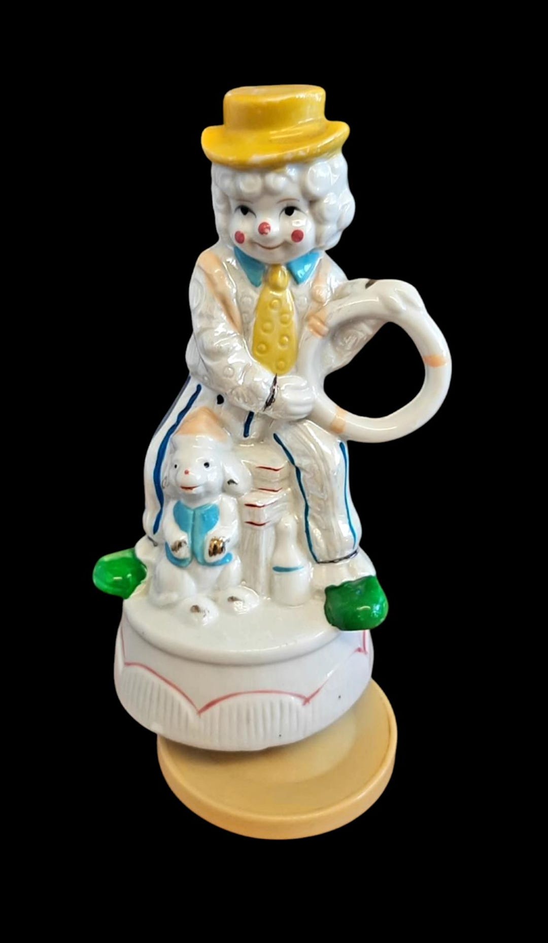 Vintage Woolbro Rotating Musical Statue Clown in Circus Figurine Made ...