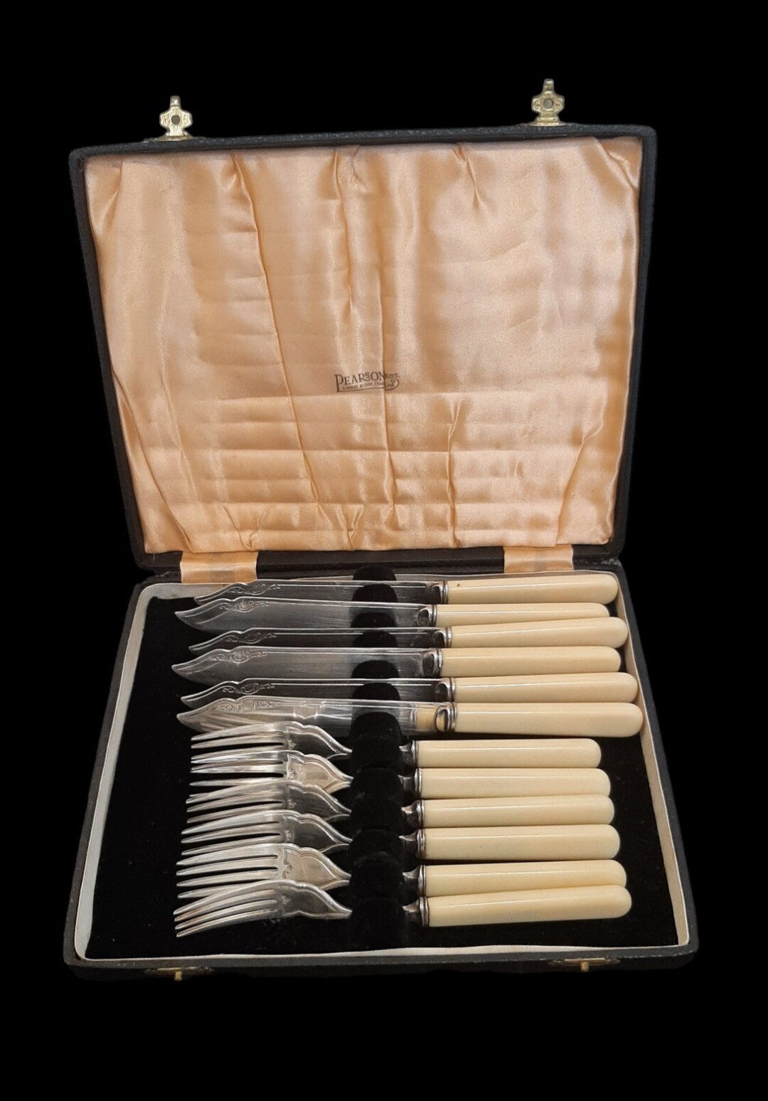 Vintage Cutlery Pearson Silver Plate ,set of Knives & Forks Ivory Handles Nottingham 1920s - Etsy