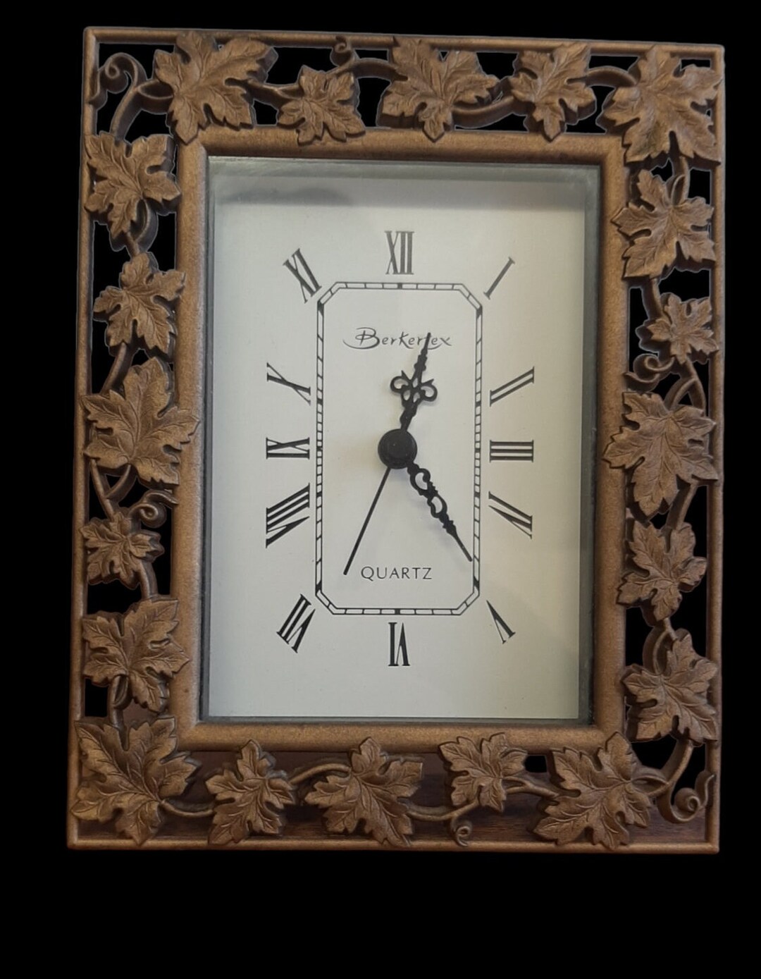 Vintage Berkertex Quartz Clock .brass Frame Mantle Clock 17.5 Cm High ...