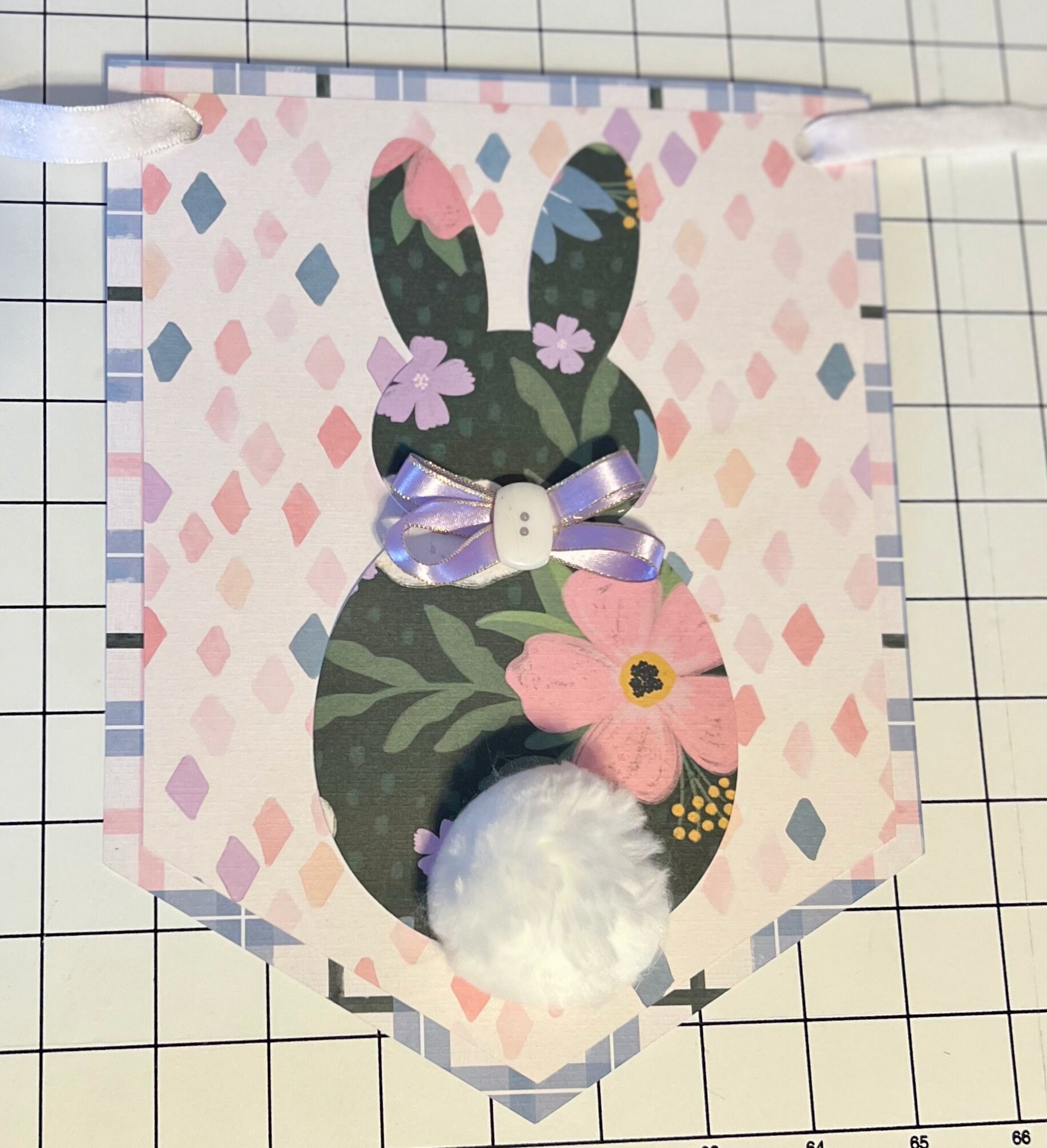 Easter Bunny Cardstock Banner / Easter Decor / Baby Reveal Party / Blue & Pink Bunny Banner ...