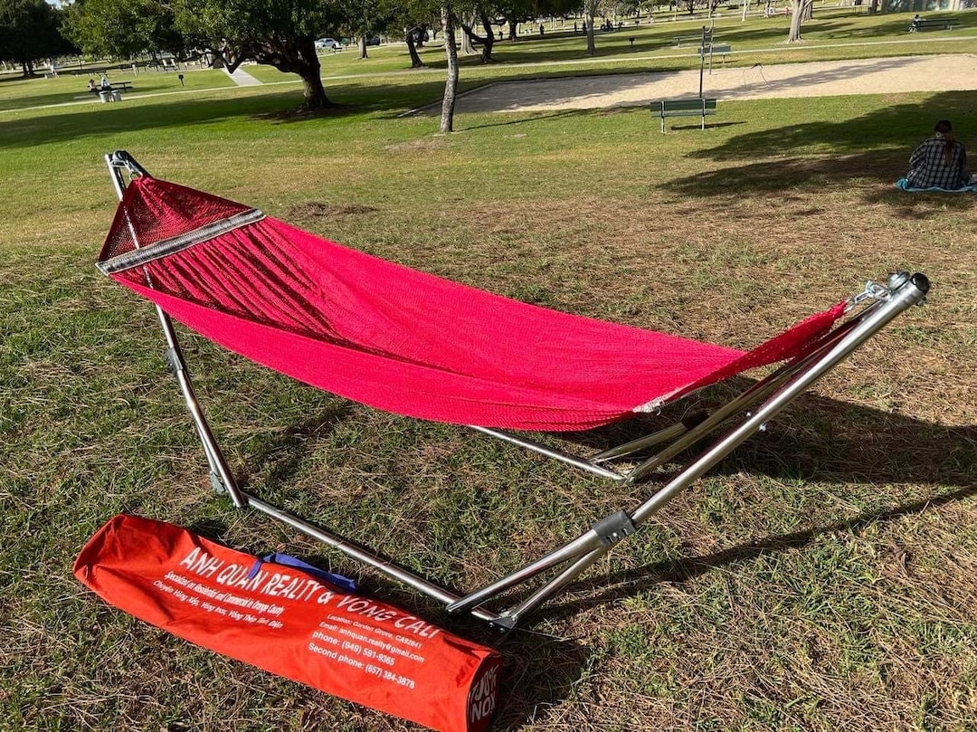 Hammock With Stand Foldable Hammock Stand 250 Lbs Capacity Portable ...