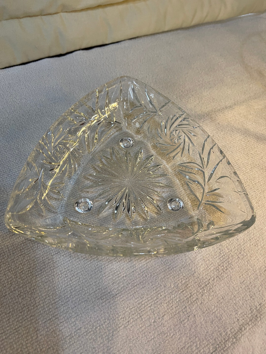 Hazel Atlas MCM Triangle Footed Candy or Trinket Dish - Etsy
