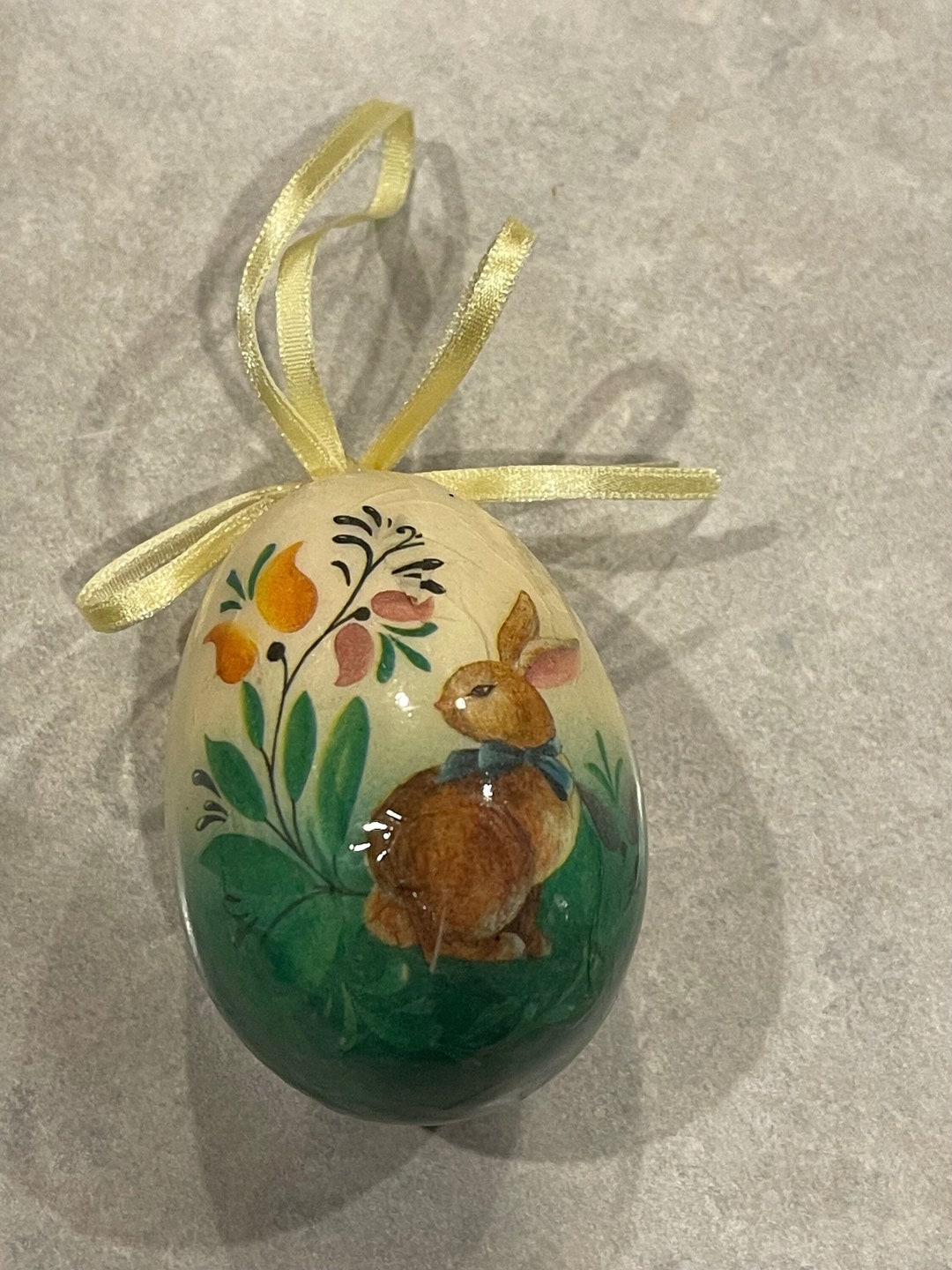 Vintage Tissue Paper Mache Easter Egg Ornament - Etsy