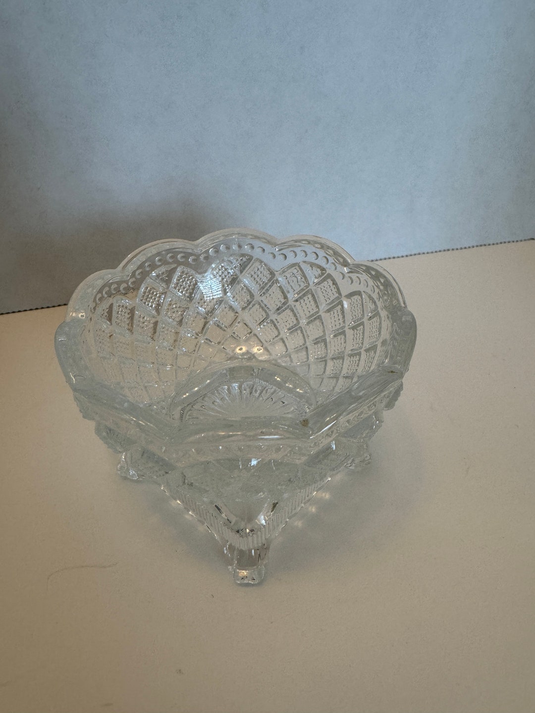 VTG 1970's Fostoria Salt Cellar Strawberry Diamond Pattern on Pedestal ...