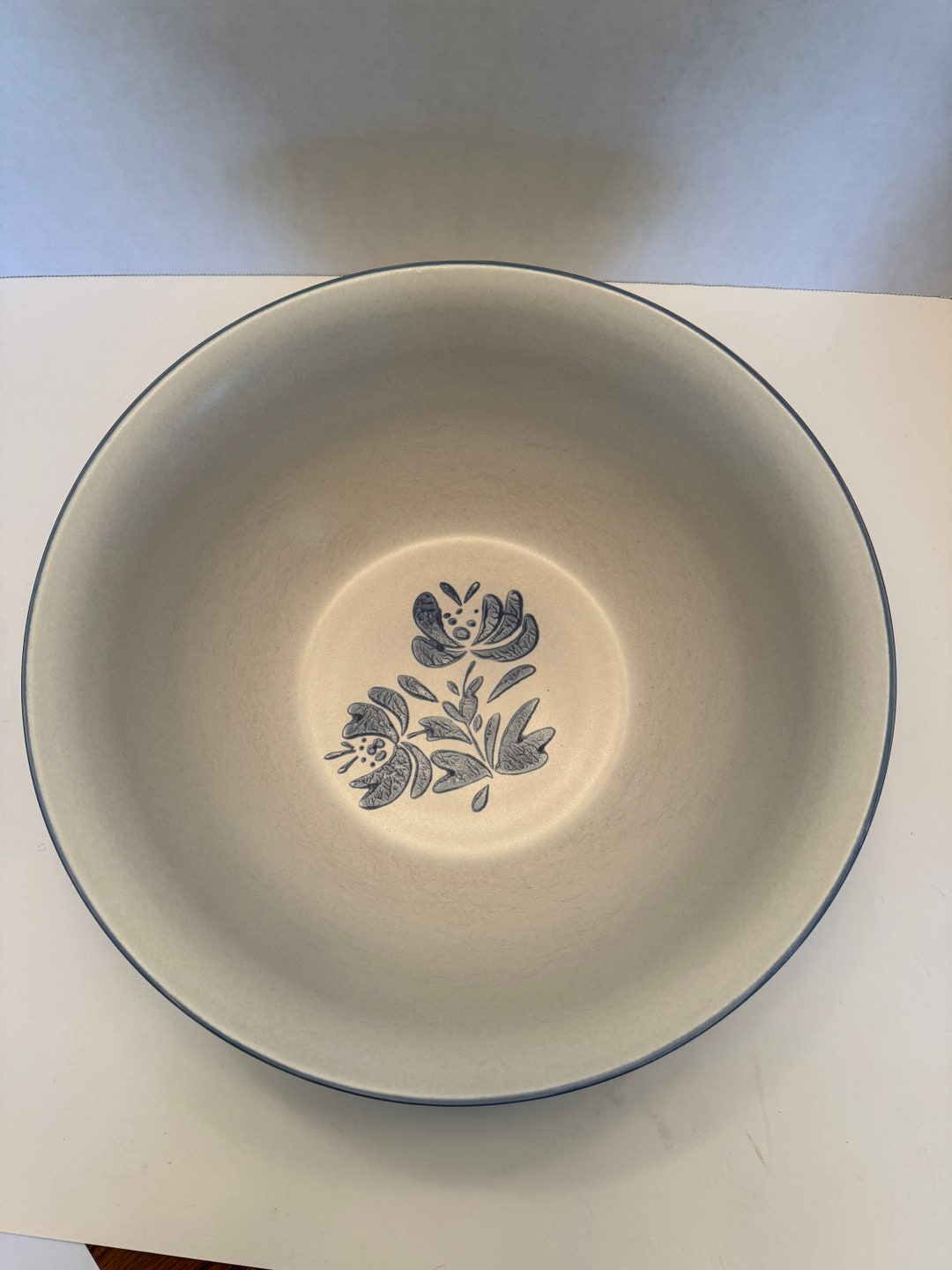 Large White With Blue Flowers Salad Bowl; Pfaltzgraff Yorktowne Pattern - Etsy