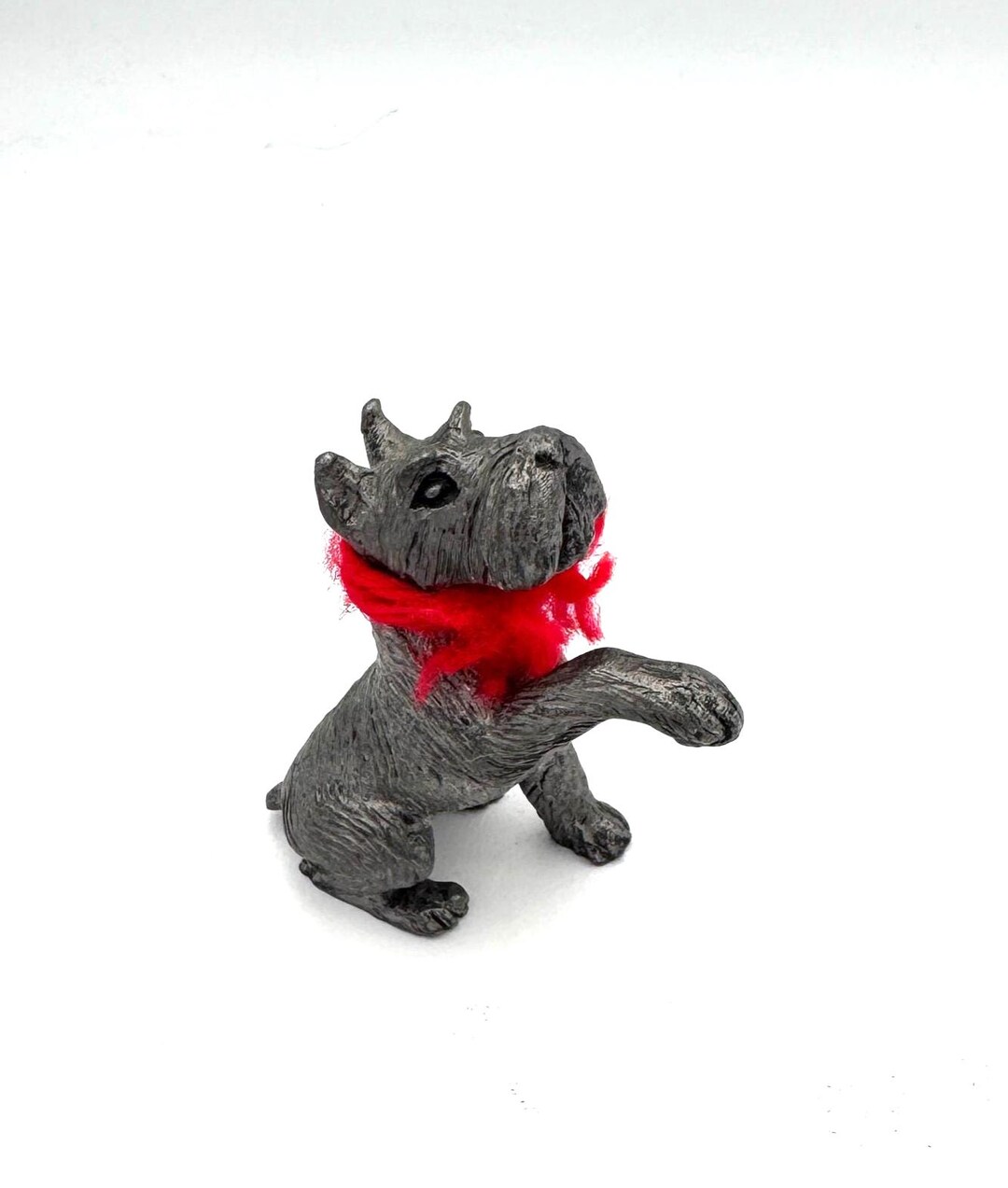 Charming Vintage Pewter Scottie Dog Figurine: Playful Paw-raiser With ...