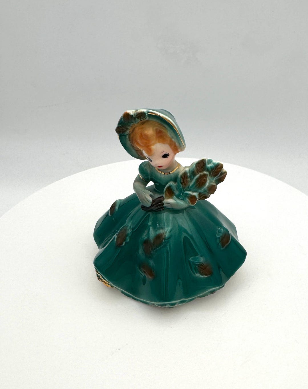 Vintage September Josef Originals Figurine Teal Dress With Wheat Sheaf ...