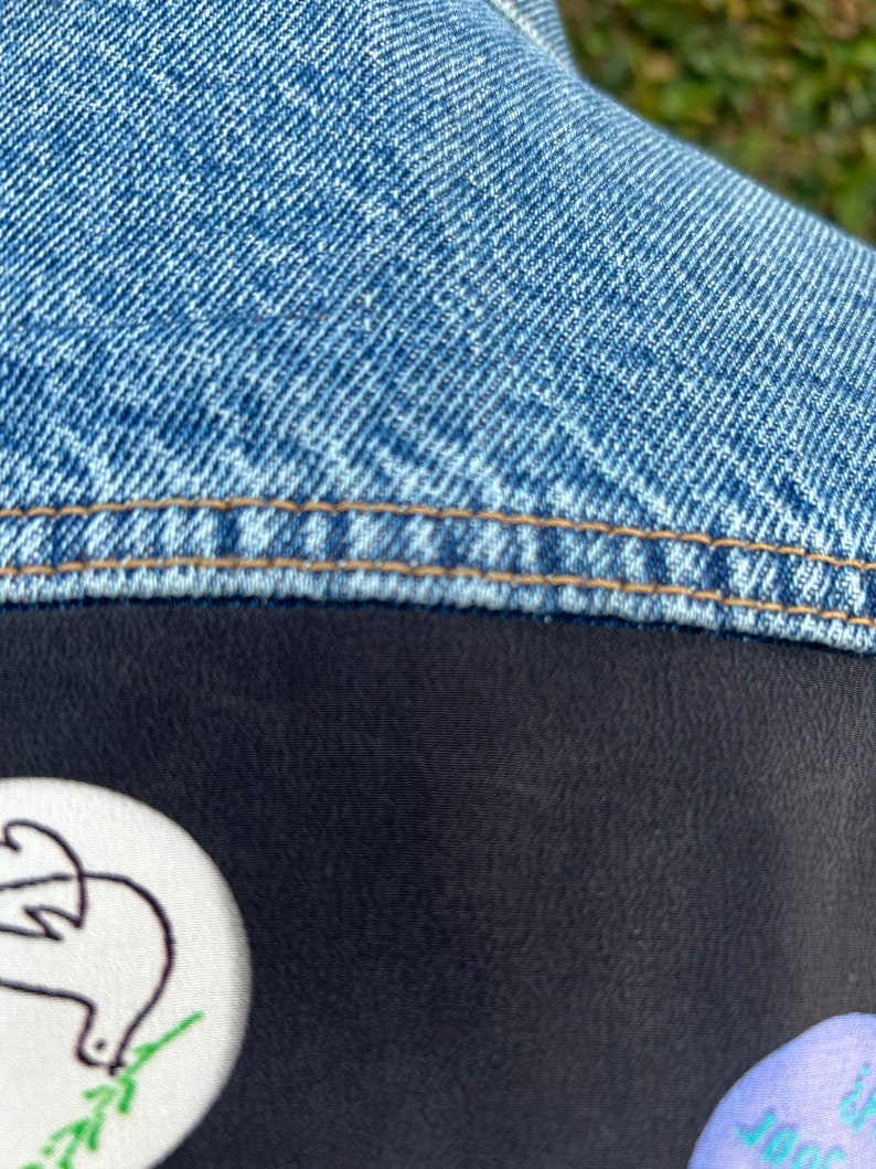 Moschino Vintage Silk Scarf and NWT Levi Denim Jacket Size S - Etsy