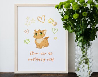 Quote Print-cat Illustration-art Print-cat Art-home Decor-reproduction ...