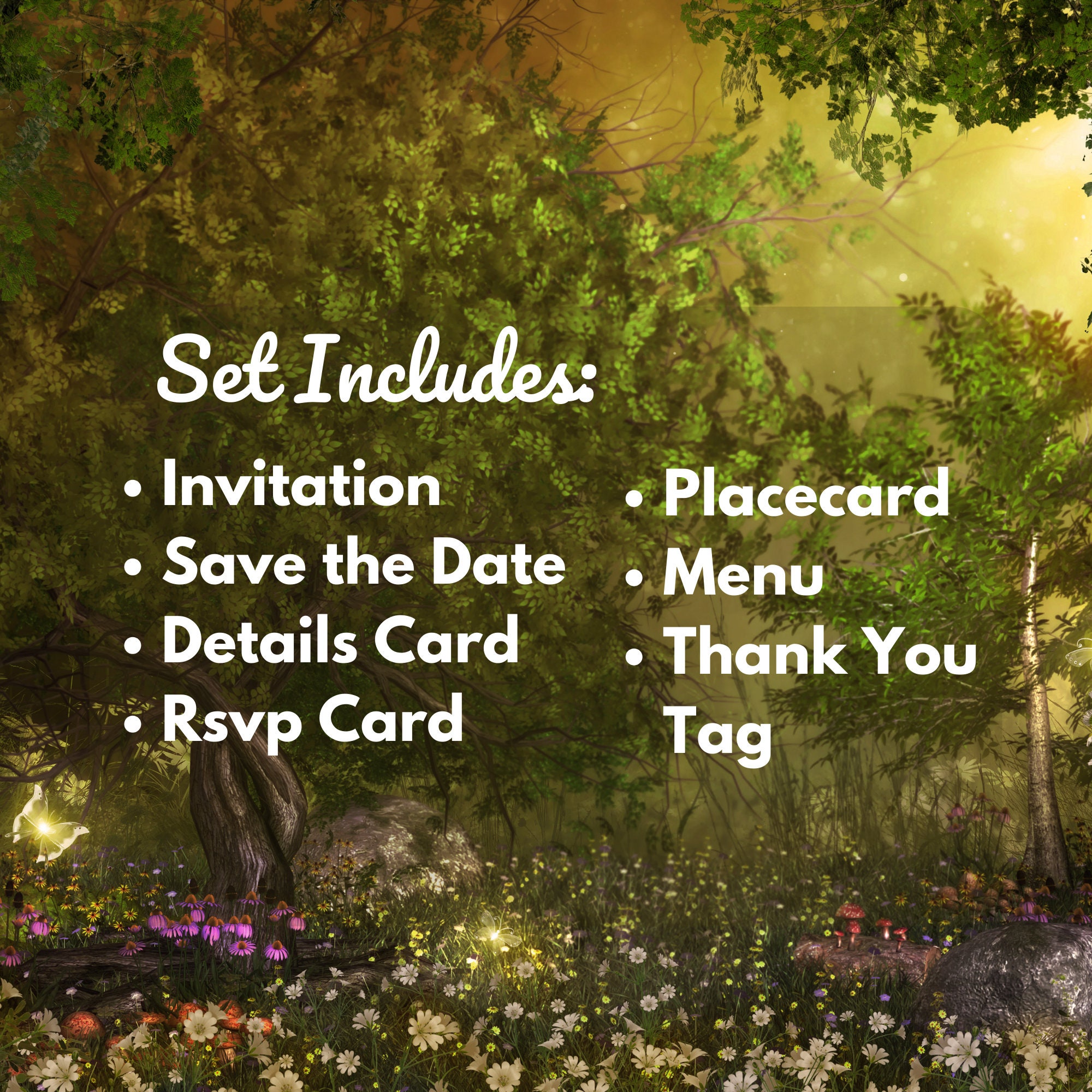 Wildflower Cottagecore Floral Wedding Bundle, Modern Boho Wedding Set ...