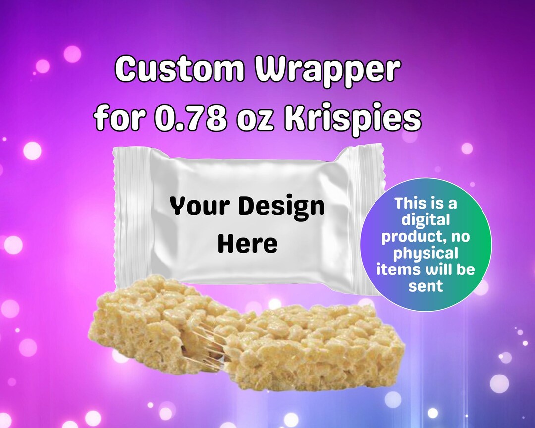 Custom Krispie Wrapper, Printable Krispy Treat Label, Personalized ...