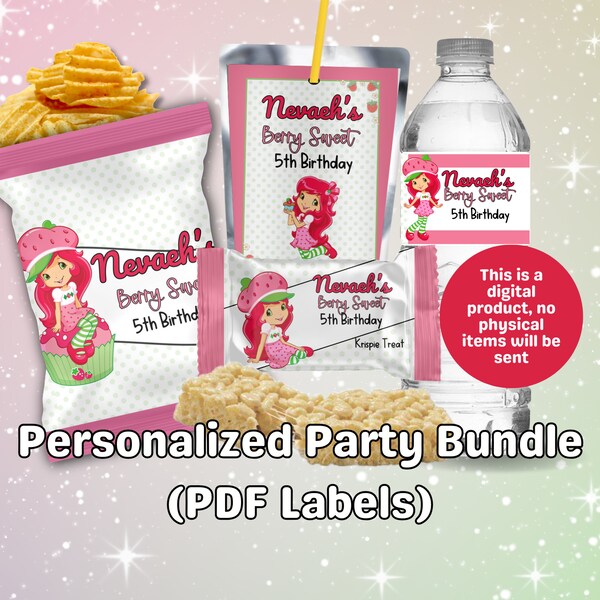 Strawberry Shortcake Custom Party Favors - Etsy