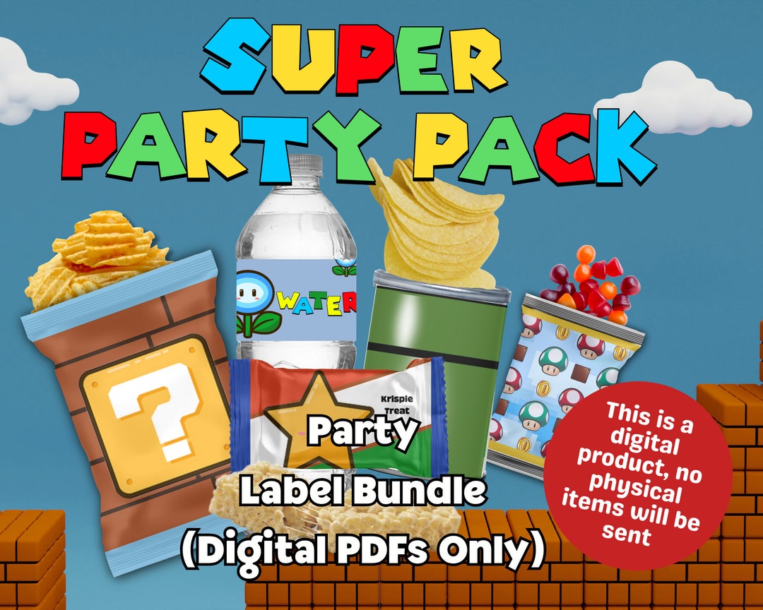 Mario Party Kit, Super Mario Party Pack, Super Mario Birthday Deco ...