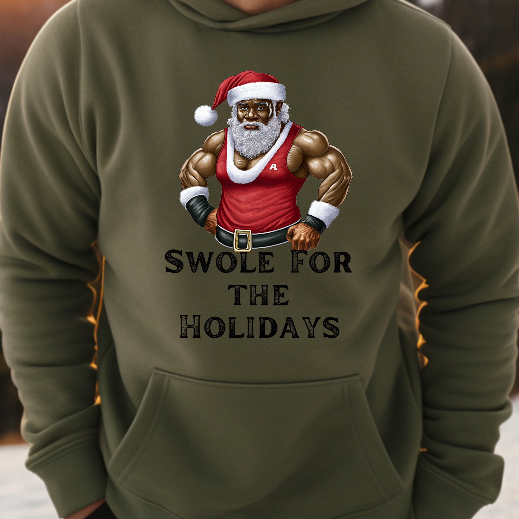 Swole Santa Hoodie, Buff Santa, Christmas Sweater, Christmas Hoodie ...
