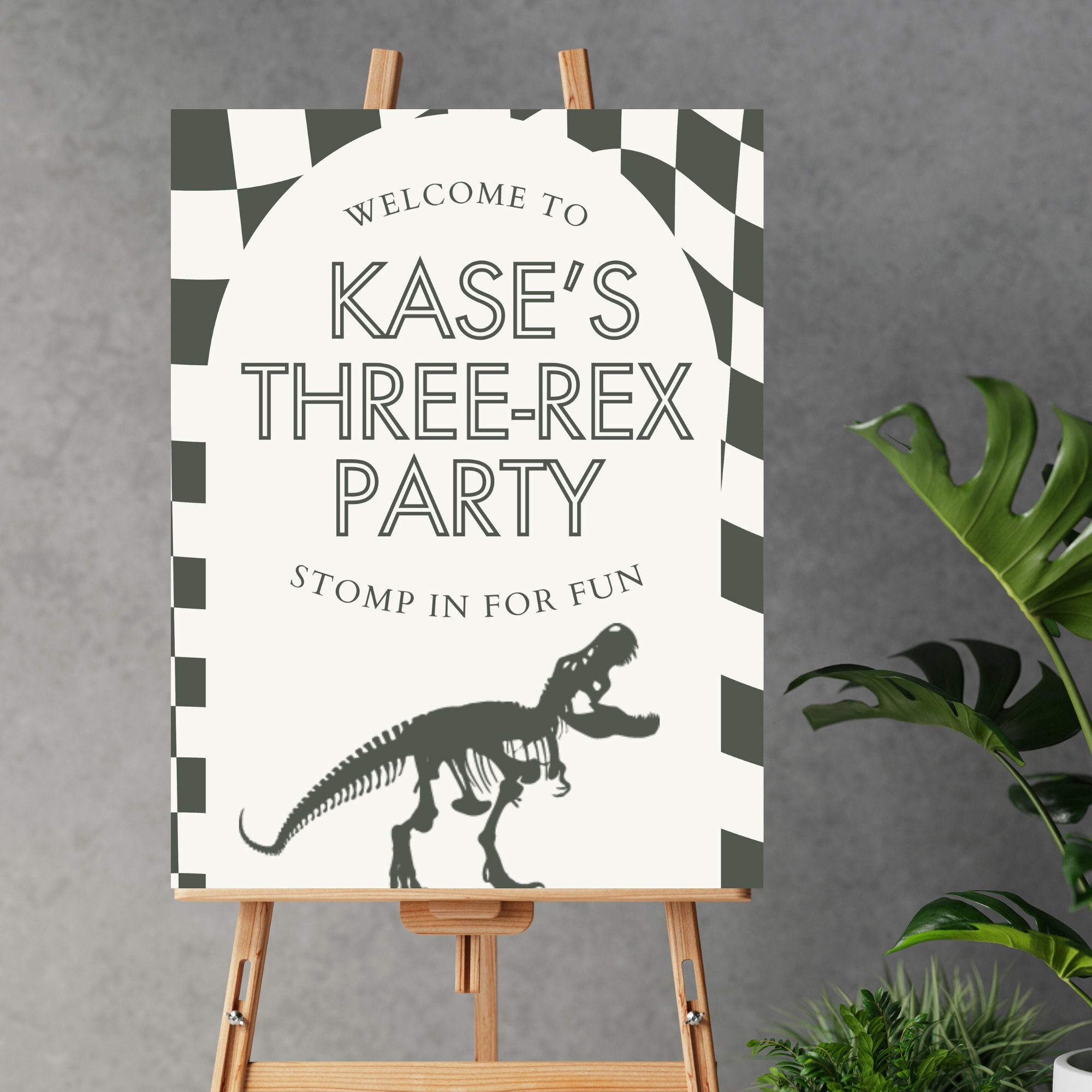 Dinosaur Party Welcome Sign, 24x36, Jurassic Birthday, Three Rex ...