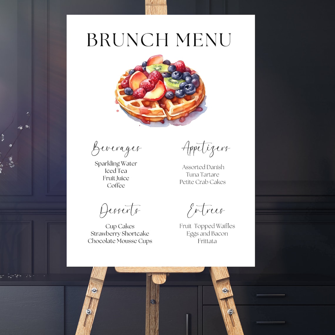 Brunch Menu Sign Template, Custom Menu Sign, Edit Menu, Large Sign ...