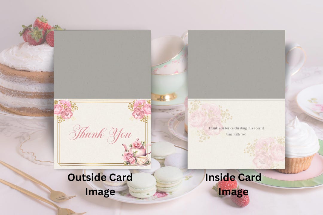 Victorian Floral Thank You Card: Bridgerton Tea Party Theme (digital ...