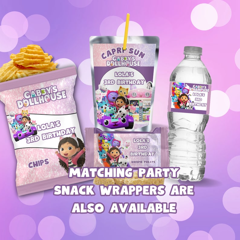 Gabbys Birthday Invite, Gabby Invitation, Pink and Purple Party, Gabby ...