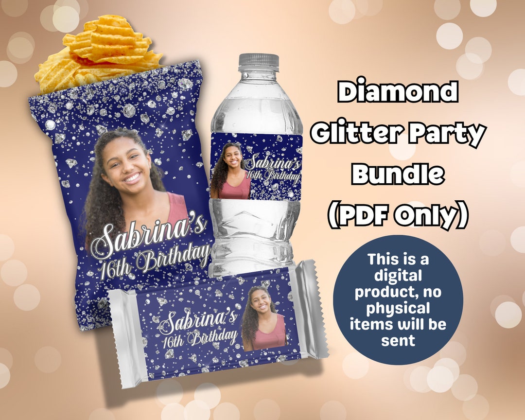 Diamond Printable Party Treats, Custom Photo Treats Wrappers ...