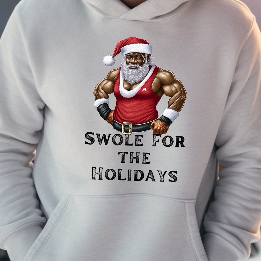 Swole Santa Hoodie, Buff Santa, Christmas Sweater, Christmas Hoodie ...