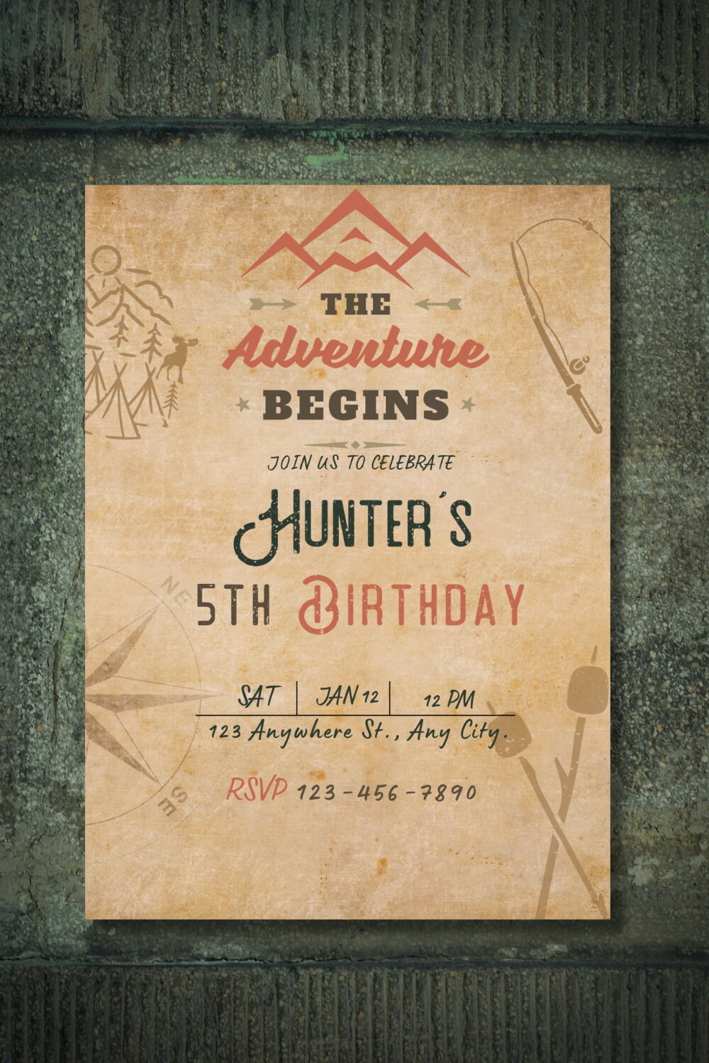 Explorer Birthday Invite Template, Outdoor Birthday Invitation ...