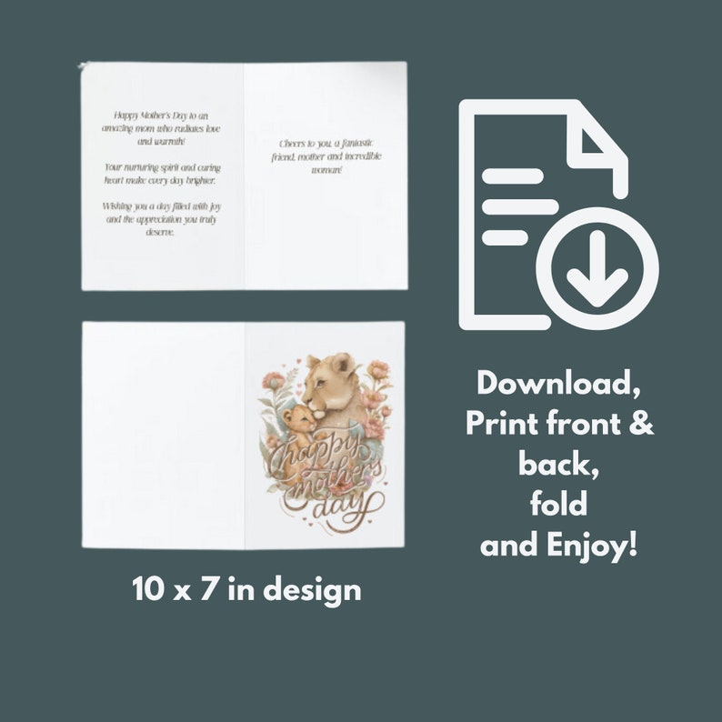 Mother and Baby Animal Mother's Day Cards, Set of 5, Lioness, Red Panda ...