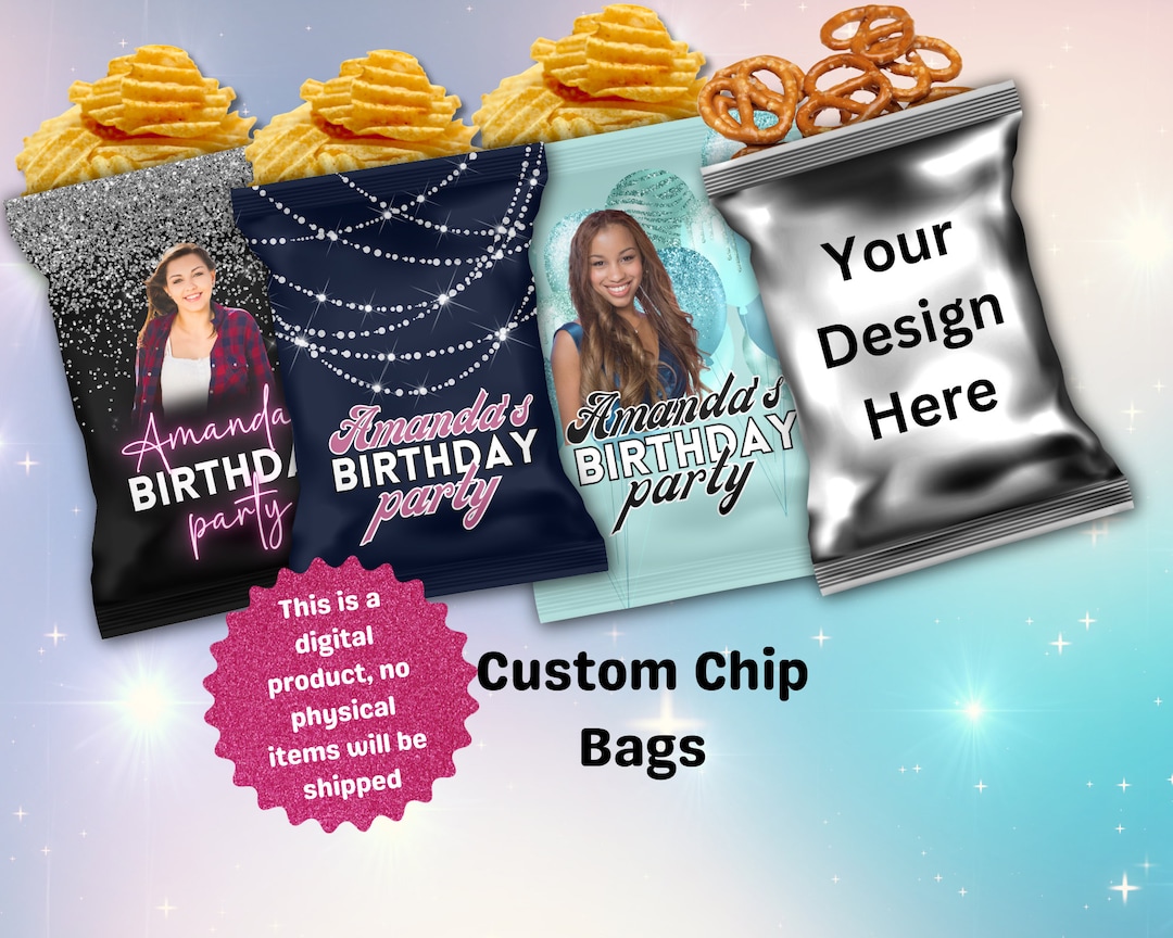 Personalized Chip Bags, Custom Chip Bag Party Favor, Chip Bag Labels ...