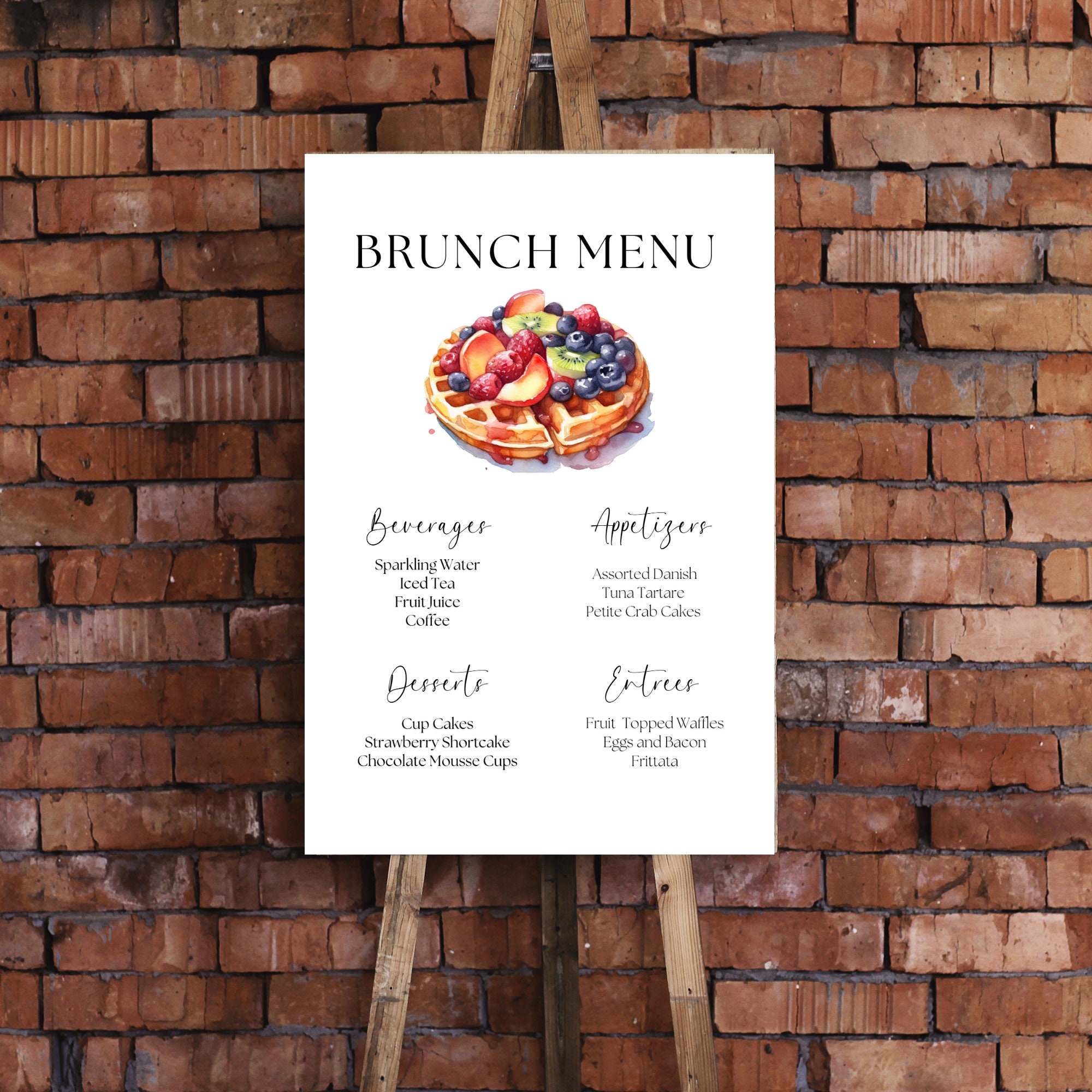 Brunch Menu Sign Template, Custom Menu Sign, Edit Menu, Large Sign ...