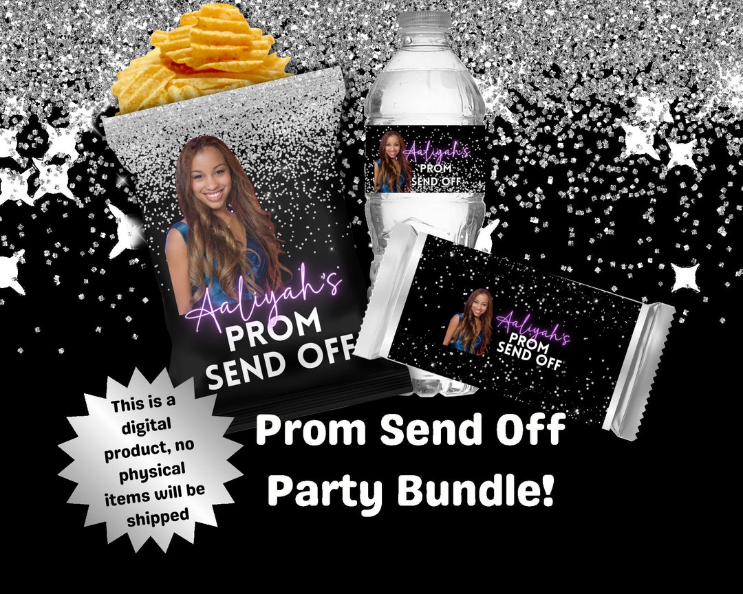 Silver Prom Send off Treats, Personalized Party Bundle, Custom Chip Bag ...