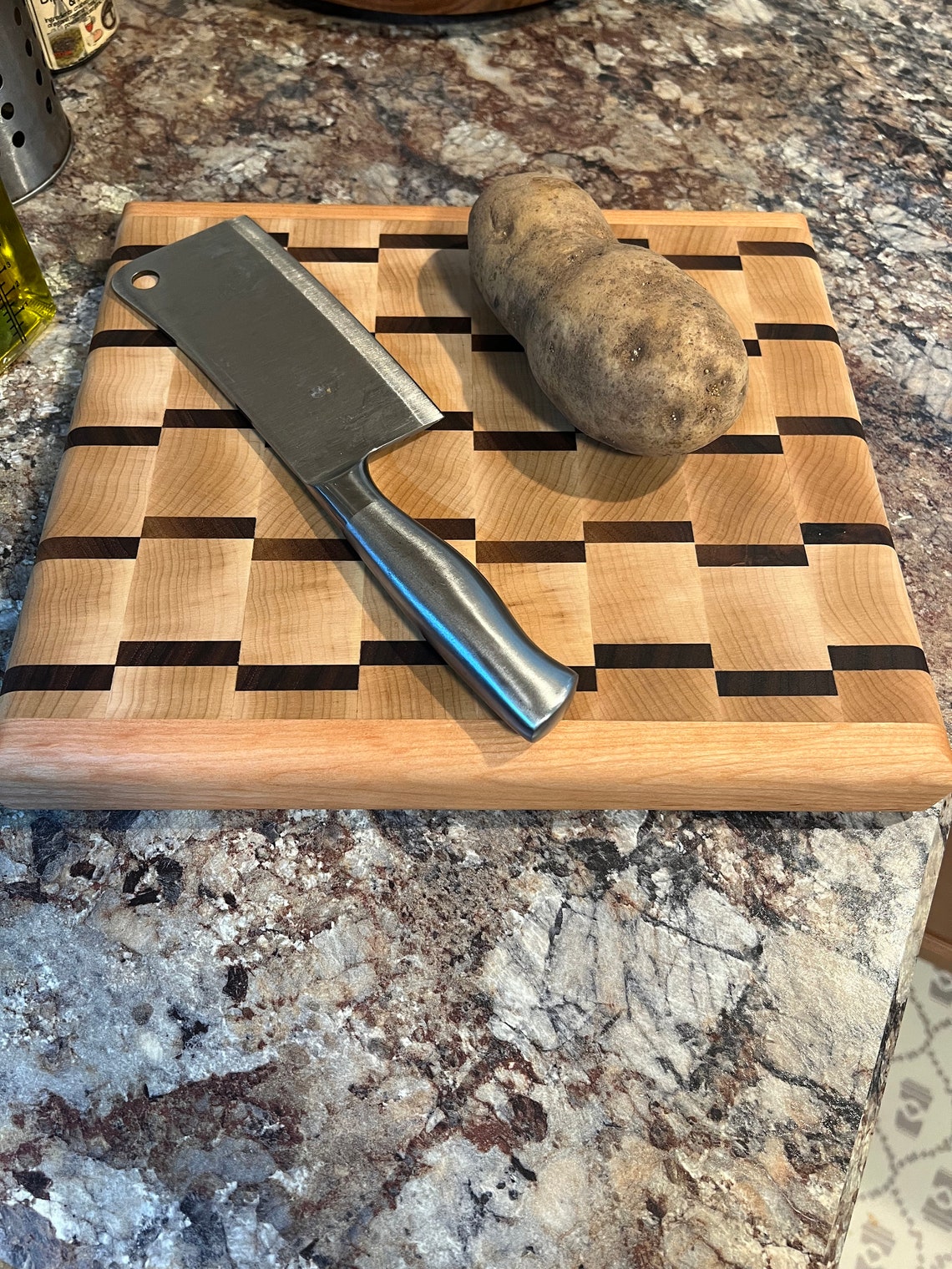 End Grain Maple Walnut Cutting Board/ Round Edges - Etsy