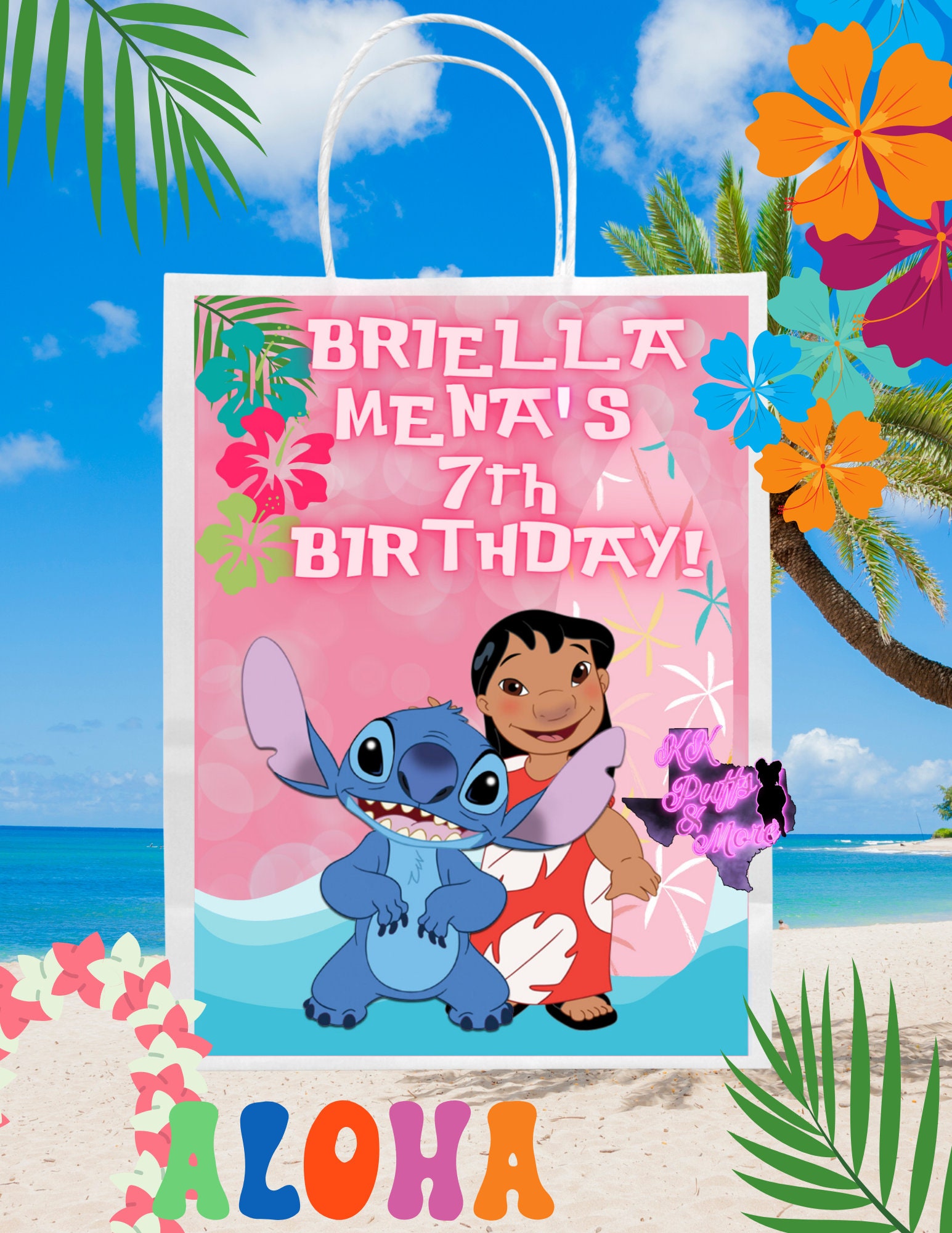 Stitch Gift Bags Lilo and Stitch Party Favors Gift Bag Labels Lilo and ...