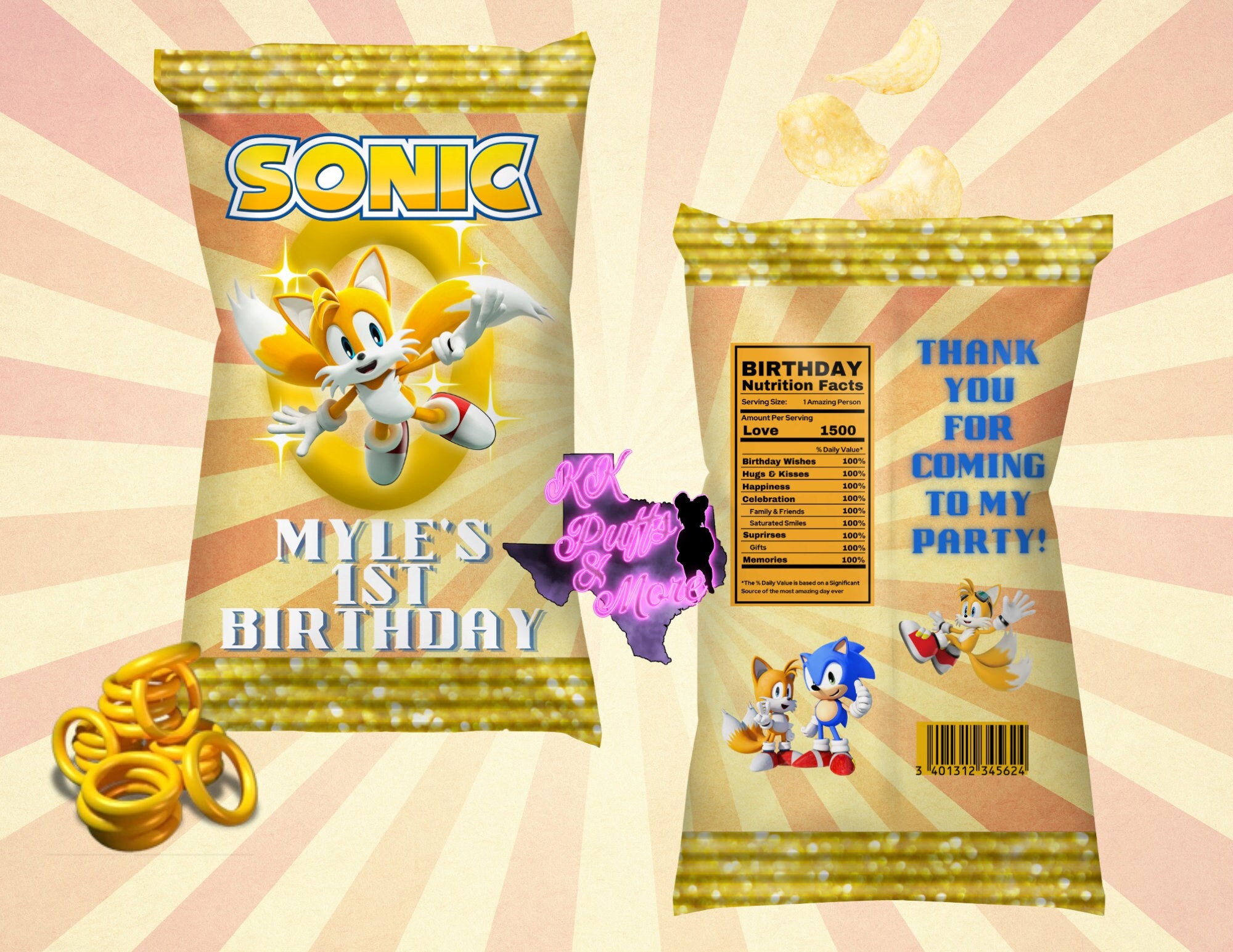 Tails Chip Digital Bag Party Treats Birthday Chip Bag Birthday Chips ...