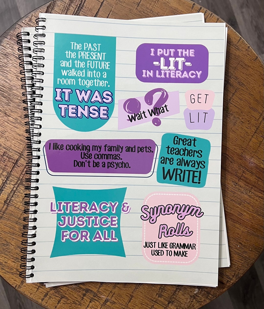 Sublimation English Puns Notebook Cover - Etsy