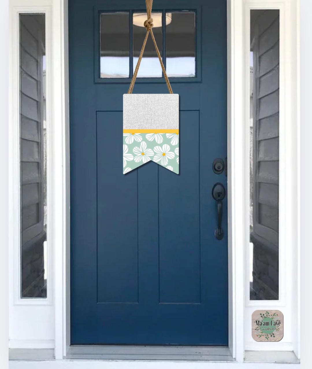 Digital File: Flower and Burlap Bunting Door Hanger PNG - Etsy