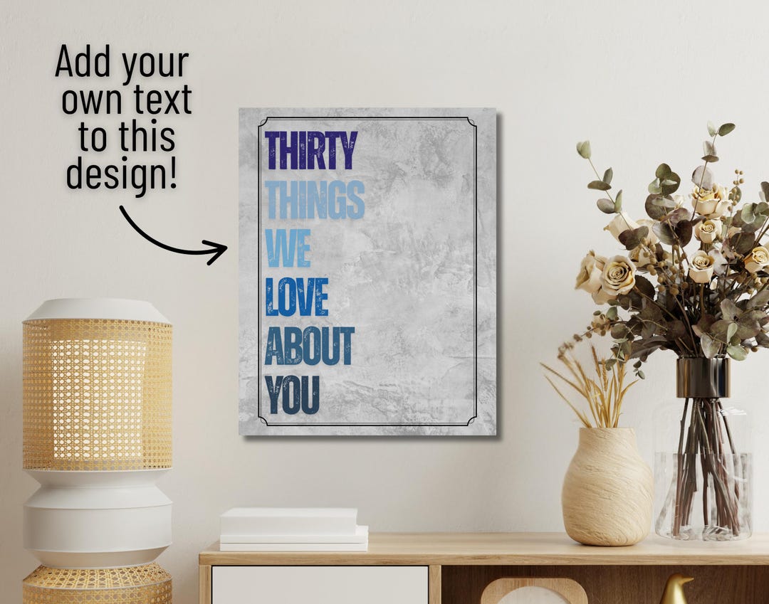 Digital File: Thirty Things We Love About You Blue PNG - Etsy