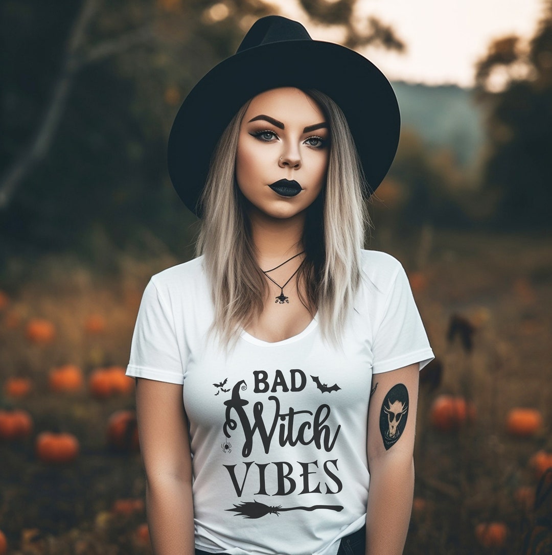Bad Witch Vibes SVG, Halloween Svg, Bat Svg, Trick or Treat Svg, Retro ...