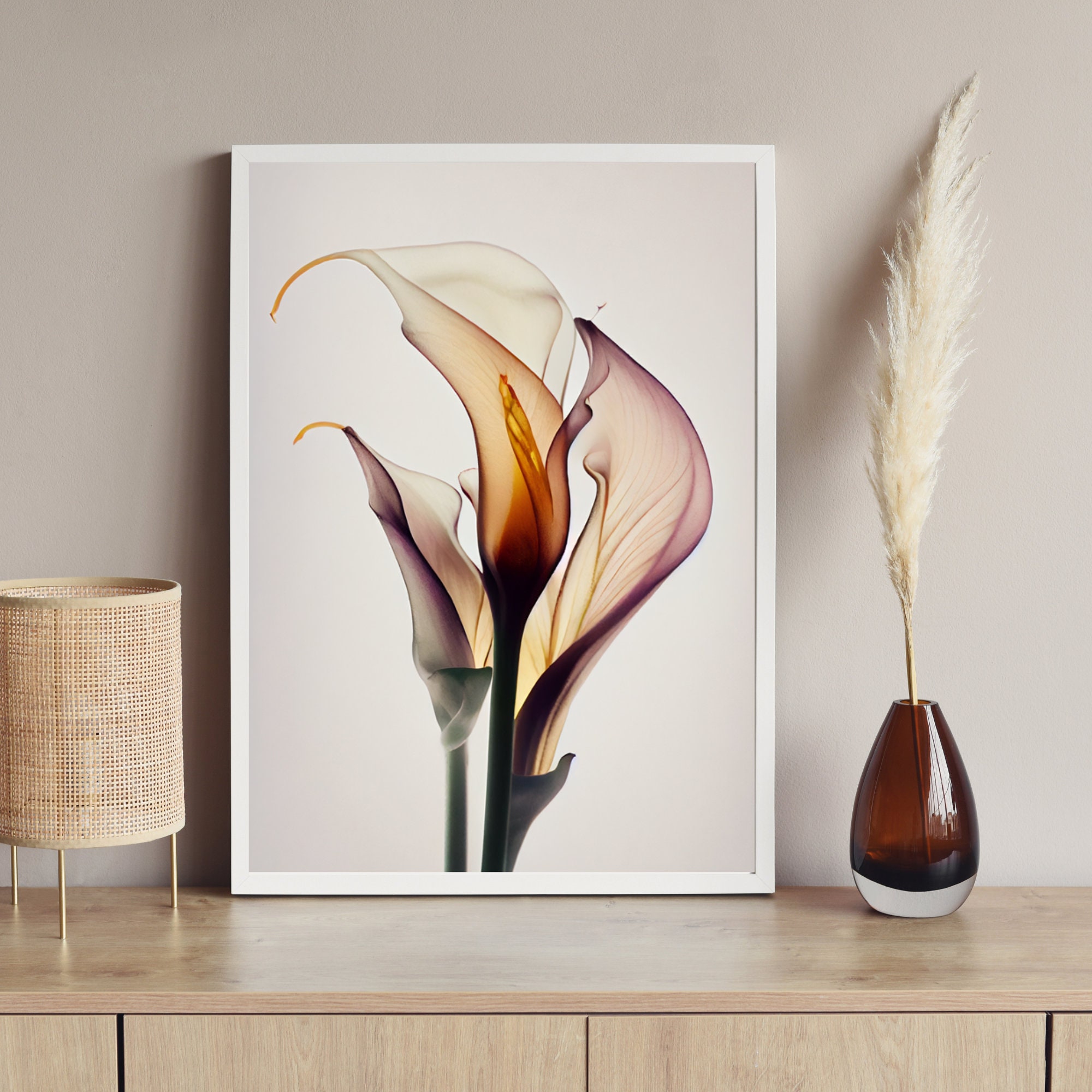 Calla Lily Flower, Wall Printable Art, Botanical Wall Art, Minimalist ...