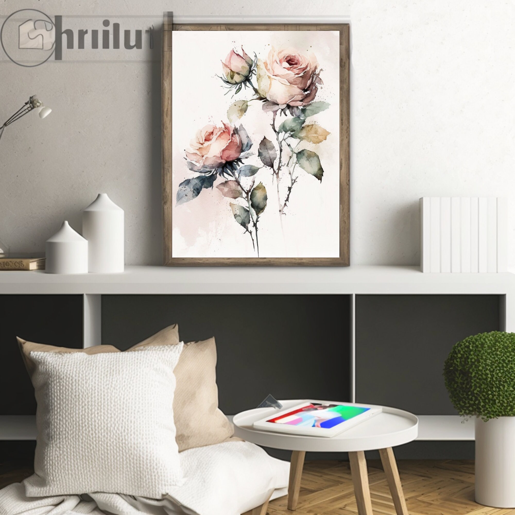 Rose Printable, Floral Printable, Rose Printable, Floral Art Print ...
