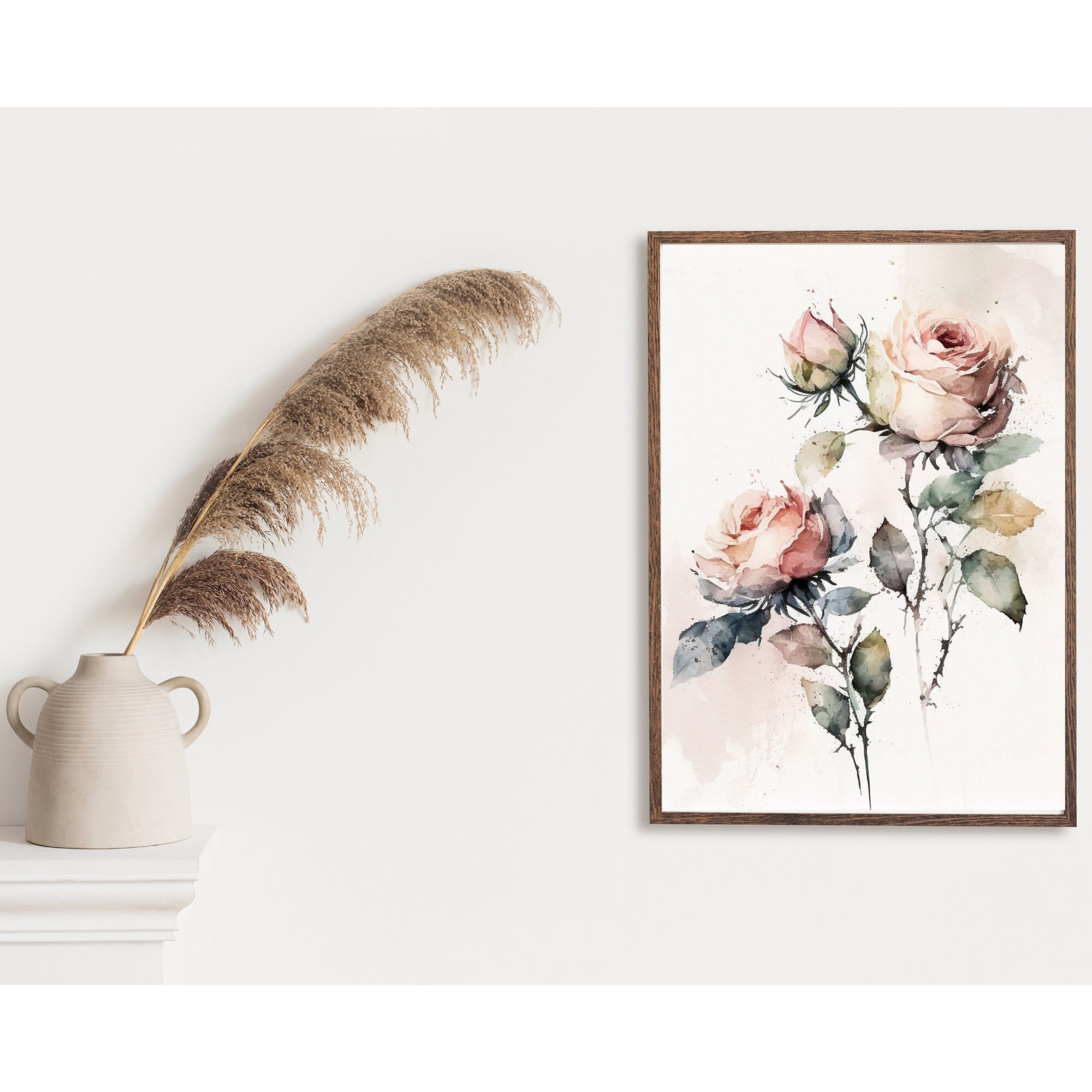 Rose Printable, Floral Printable, Rose Printable, Floral Art Print ...