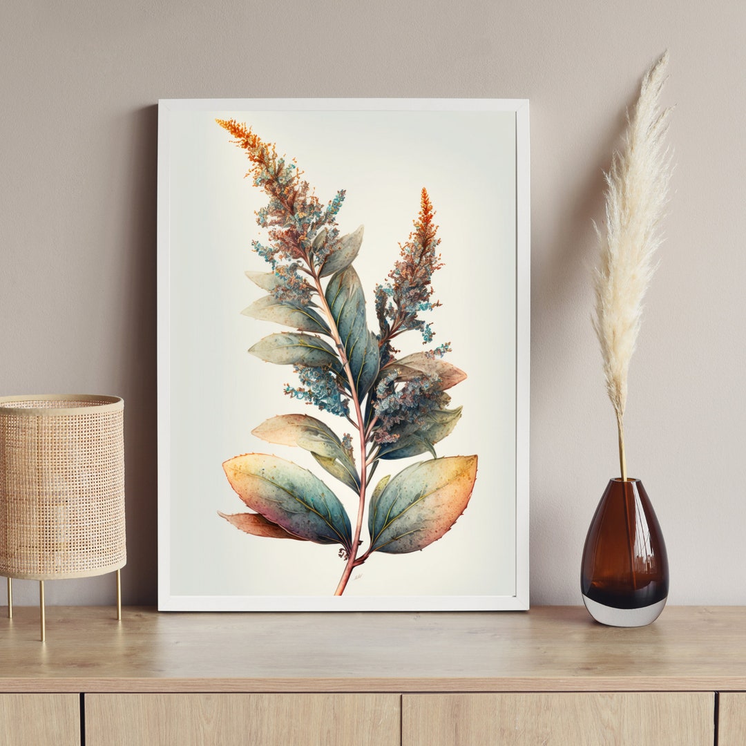 Quinoa Watercolor Painting Printable, Floral Printable, Floral Art ...